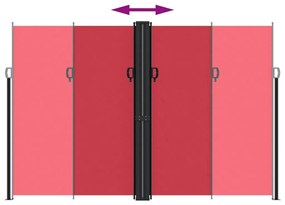 Zatahovací boční markýza červená 220 x 600 cm,  4004867