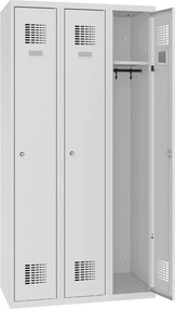 MALOW Šatní skříň kovová Sum 330 W šířka 900 mm [tmavě šedá RAL 7032, tmavě šedá RAL 7032, cylindrický zámek]