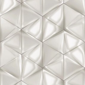 Vliesové tapety na zeď IMPOL Onyx M34900, rozměr 10,05 m x 0,53 m, 3D hexagony světle šedo-hnědé, UGÉPA