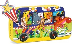 DJECO Puzzle Duhový autobus / 16 dílků / 25 × 25 cm