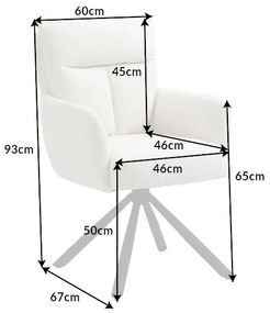 Designová otočná židle Maddison bílá