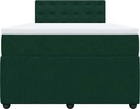 Box spring postel s matrací tmavě zelená 120x190 cm samet 3287701