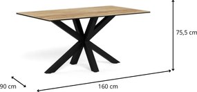 Jídelní stůl Heaven 160 cm dub divoký/černý