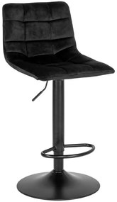 OnaDnes -20% Nordic Living Černá sametová barová židle Nellie 63-83 cm