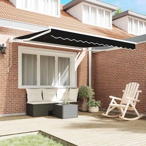 Stahovací markýza Černá 350 x 250 cm 100% polyester a hliník 3330329