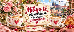 Srdcem darované Hrnek pro partnera či partnerku – Miluju tě víc než kávu. A to už něco znamená – 300 ml