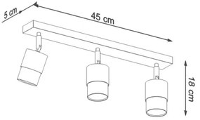 Sollux SL.1071 - Bodové svítidlo NERO 3xGU10/40W/230V černá/zlatá