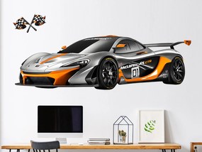 McLaren P1 GTR textilní přelepitelná samolepka na zeď arch 47 x 15 cm