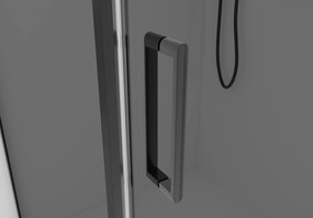 CERANO - Sprchový kout Porte L/P - 8 mm - černá matná, grafitové sklo - 80x90 cm - křídlový, CER-CER-8050BD7491