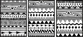 Obrazy V Rámu 53x73cm Triptych Sada 3 obrazů Ento Black White bílá P574