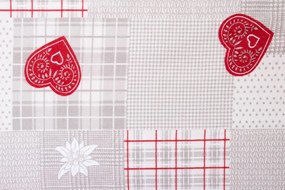 Flanelové povlečení oboustranné romantického stylu se vzorem patchworku a srdíček 1x 140/200, 1x 90/70