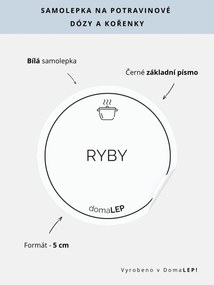 Samolepka na kořenky RYBY bílá 5 cm základní písmo