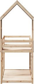 Patrová postel bez matrace 90 x 190 cm masivní borové dřevo 3282002