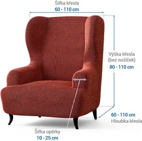 Bielastické potahy COSTINA měděná křeslo ušák (š. 60 - 110 cm)