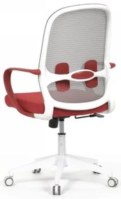 Kancelářská židle šedý MESH a červená plastový kříž houpací mech. KA-S425 RED