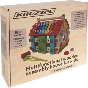 Montessori multifunkční dřevěný domeček Kruzzel 22564