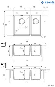 Deante Dřez Eridan 1,5 komory, granit - ZQE N503 černý