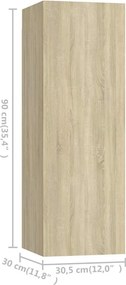TV skříňky 4 ks dub sonoma 30,5 x 30 x 90 cm kompozitní dřevo 3079056