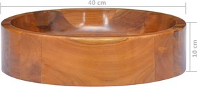 Umyvadlo masivní teak Φ40 x 10 cm 326159