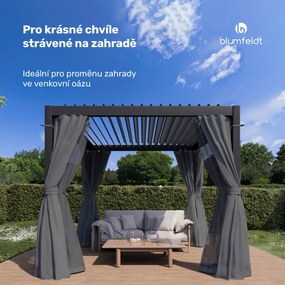 LuminaHaven Pergola 3x3 se závěsy a sítěmi proti hmyzu