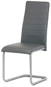 Jídelní židle DCL-402 GREY koženka šedá, kov šedý matný lak