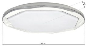 Stropní LED svítidlo Optima, 1x LED 52w, 3000-6000k, w, s ovladačem