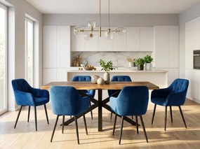 Designové křeslo, modrá Velvet látka, FEDRIS 2 NEW