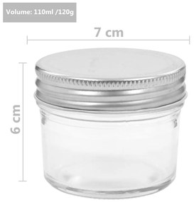vidaXL Zavařovací sklenice se stříbrnými víčky 48 ks 110 ml