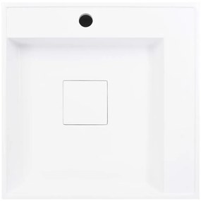 Umyvadlo - minerální/mramorový kompozit - bílé | 50x50x12,3 cm
