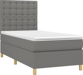 Box spring postel s matrací tmavě šedá 80 x 200 cm textil 3142610