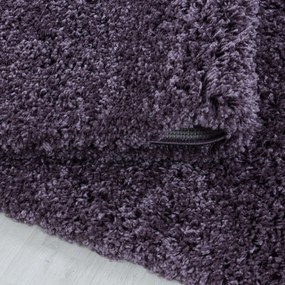 Ayyildiz, Kusový koberec Sydney Shaggy 3000 violett kruh, 120x120 (průměr) kruh, fialová, ložnice