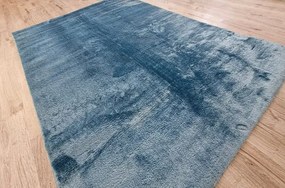 HU Modrý koberec Plush Deluxe Modra Rozměr: 50x80 cm