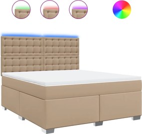 Box spring postel s matrací cappuccino 180 x 200 cm umělá kůže 3293035