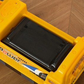 HOMCOM Dětský traktor nakladač 2-3 roky Bagr s pohyblivým ramenem a chapadlem, světelné a zvukové efekty PP žlutá