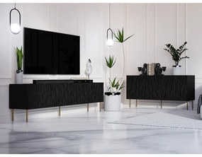 Sada nábytku do obývacího pokoje Lameller, Barva: dub wotan / dub wotan + černá