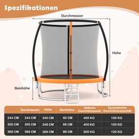 Costway Trampolína venkovní se žebříkem kulatá zahradní