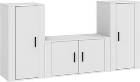 3dílný set TV skříněk bílý kompozitní dřevo 3188526