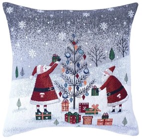 SCANquilt povlak MOTIV santové s dárky bíločervená 45 x 45 cm