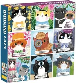 Mudpuppy Puzzle Bookish Cats / 500 dílků / od 8 let