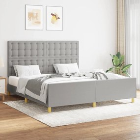 Rám postele bez matrace světle šedý 160 x 200 cm textil 3125389