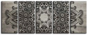 Obraz Mandala na dřevě Black Velikost (šířka x výška): 150x60 cm