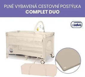 Asalvo COMPLET DUO cestovní postýlka s druhým dnem a hrazdičkou, owl