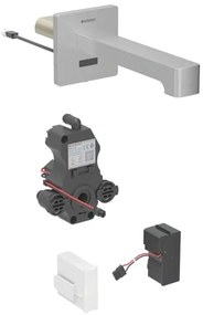 Geberit Brenta - Elektronický umyvadlový ventil pod omítku, pro studenou vodu, síťové napájení, easy to clean, kartáčovaná nerez 116.271.SN.1