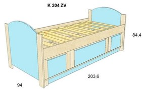 Dětská postel BOŘEK K 204 ZV