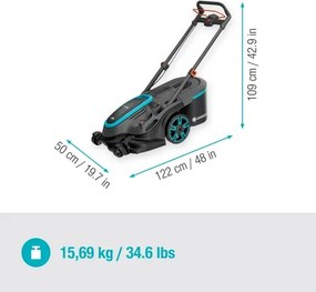 © 2024 - 2025 GARDENA PowerMax Duo 46/36V solo, výkonná sekačka na trávu se dvěma žacími kotouči