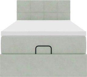 Osmanský rám postele s matrací světle šedá 90x190cm samet 3312590