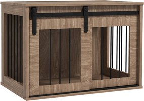 PawHut psí klec pro vnitřní zvířata s 1 posuvnými dveřmi, stůl na boku, vzhled dřeva, rozměry 57V x 80Š x 54H cm | Aosom