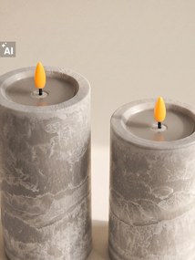 Sinsay - LED svíčky s mramorovým povrchem 2 kusy - šedá