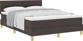 Postel s boxspringem s čelo Tmavě hnědá 140 x 200 cm textil 3338926