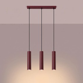 Sollux Lighting Závěsné svítidlo LAGOS 3L bordó